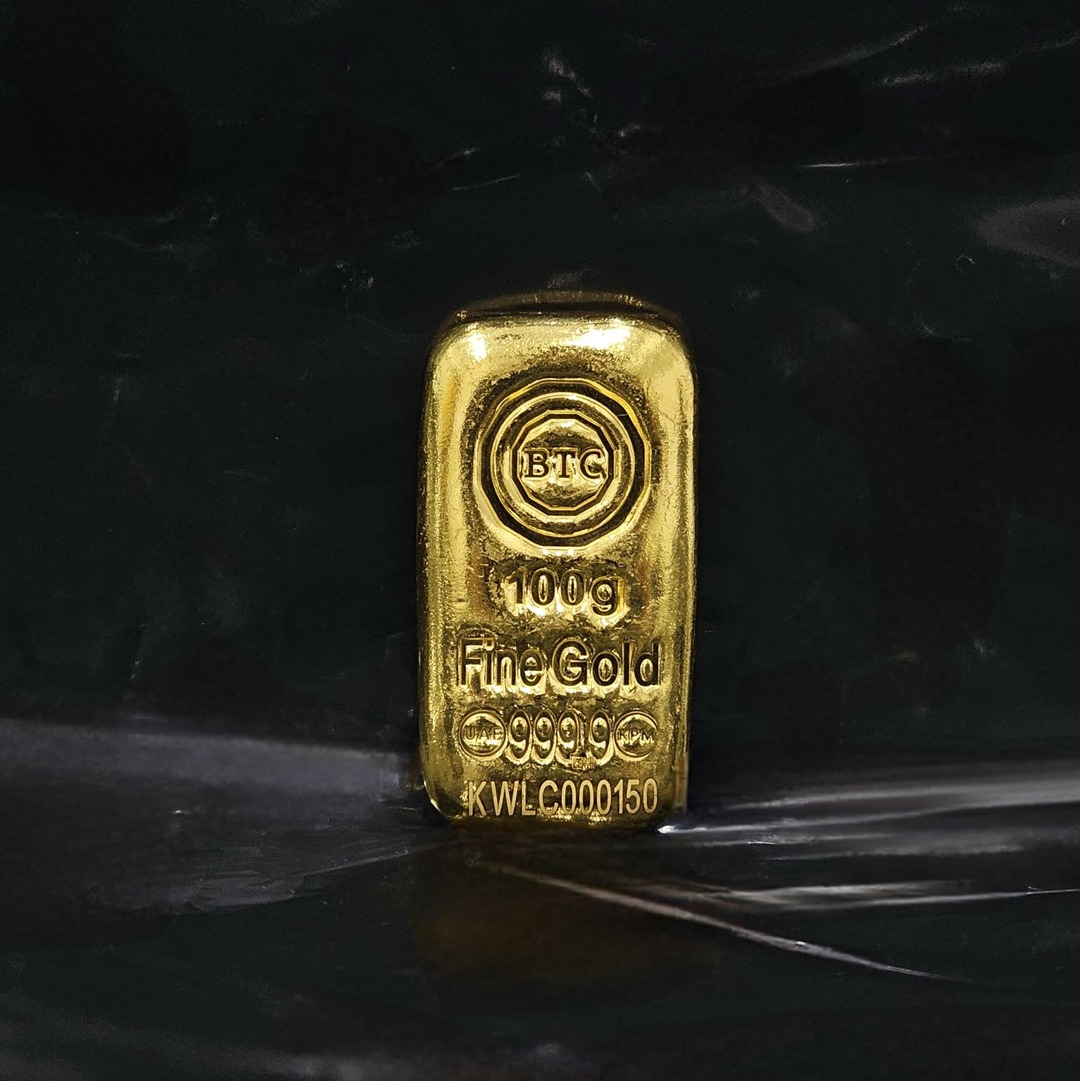 Buy BTC Gold 100 Gram Cast Bar 24KT at Lowest Price in Kuwait