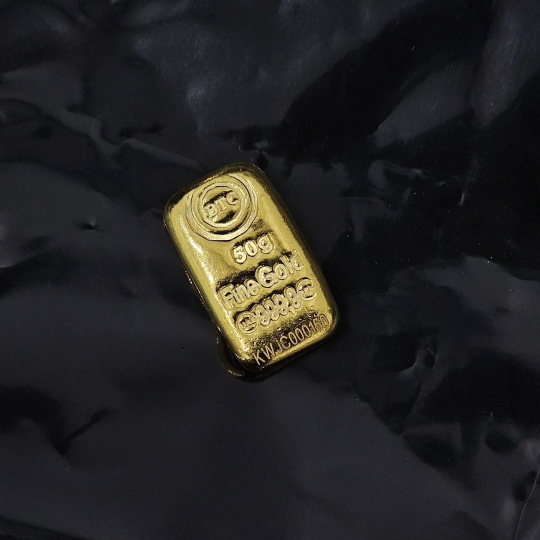 Buy BTC Gold 50 Gram Cast Bar 24KT at Lowest Price in Kuwait