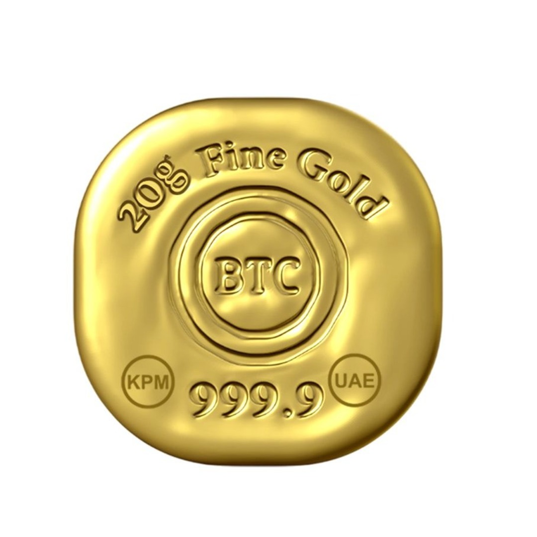 Buy BTC Gold 20 Gram Cast Bar 24KT at Lowest Price in Kuwait